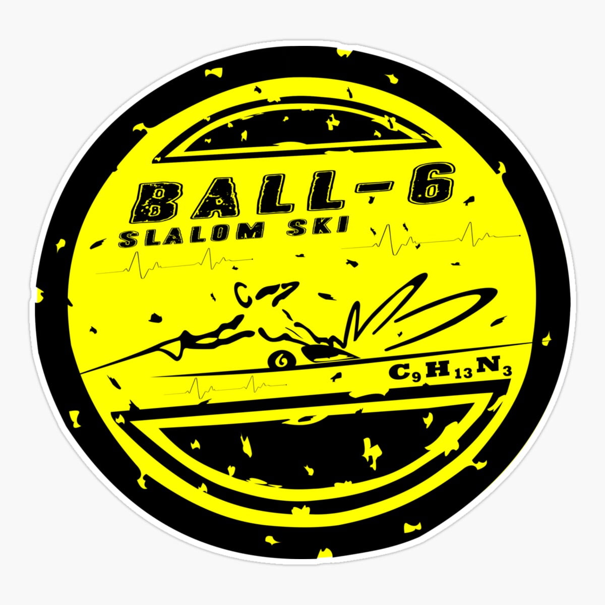 Maneki Slalom Ski - Ball 6 Gr8Dzine Sticker, Phone Decal Water Bottle ...