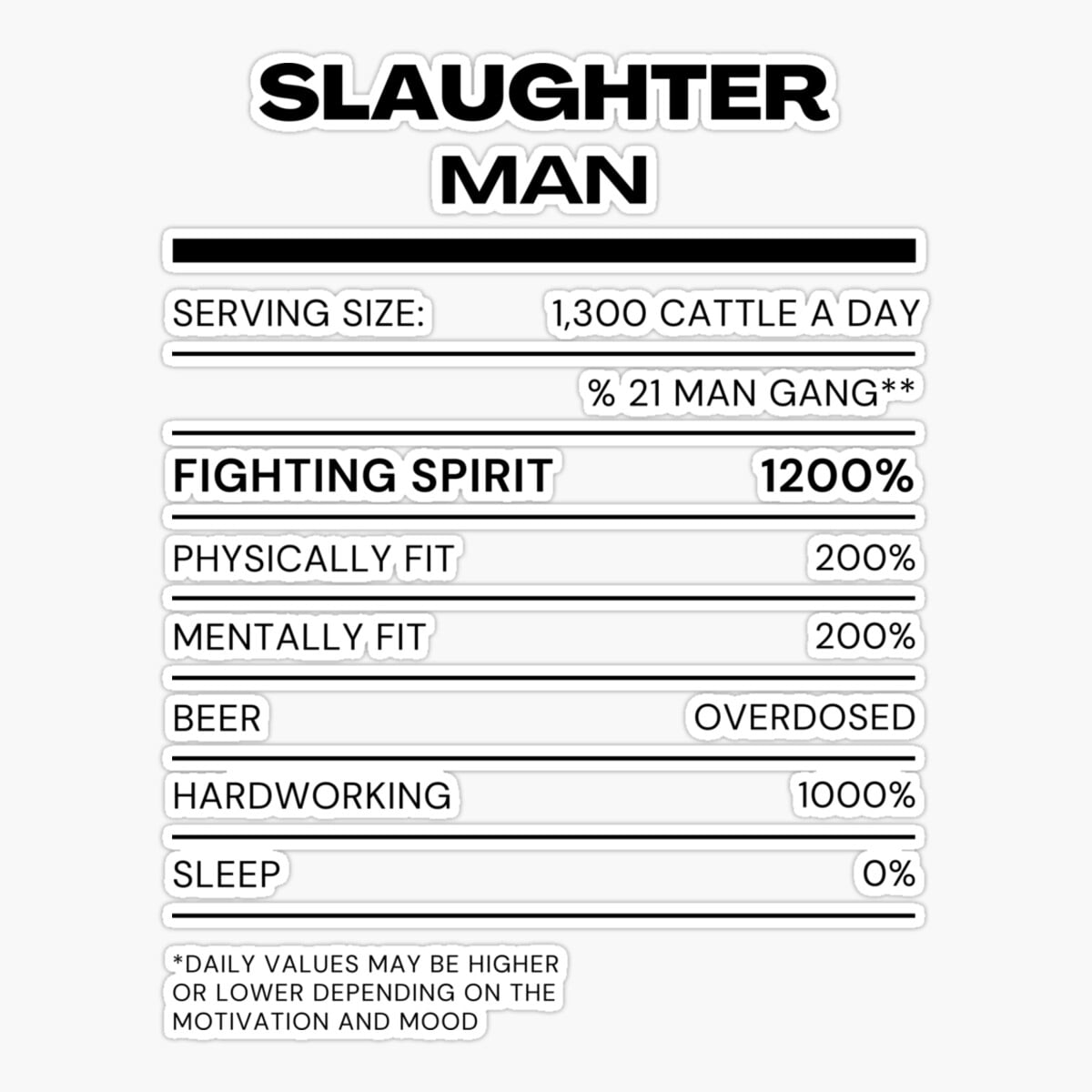 Maneki Slaughterman With 1300 Cattle A Day In A 21 Man Gang Sticker ...