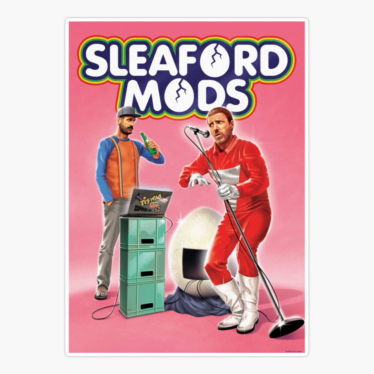 Maneki Sleaford Mods Music Sticker, Phone Decal Water Bottle Stickers ...