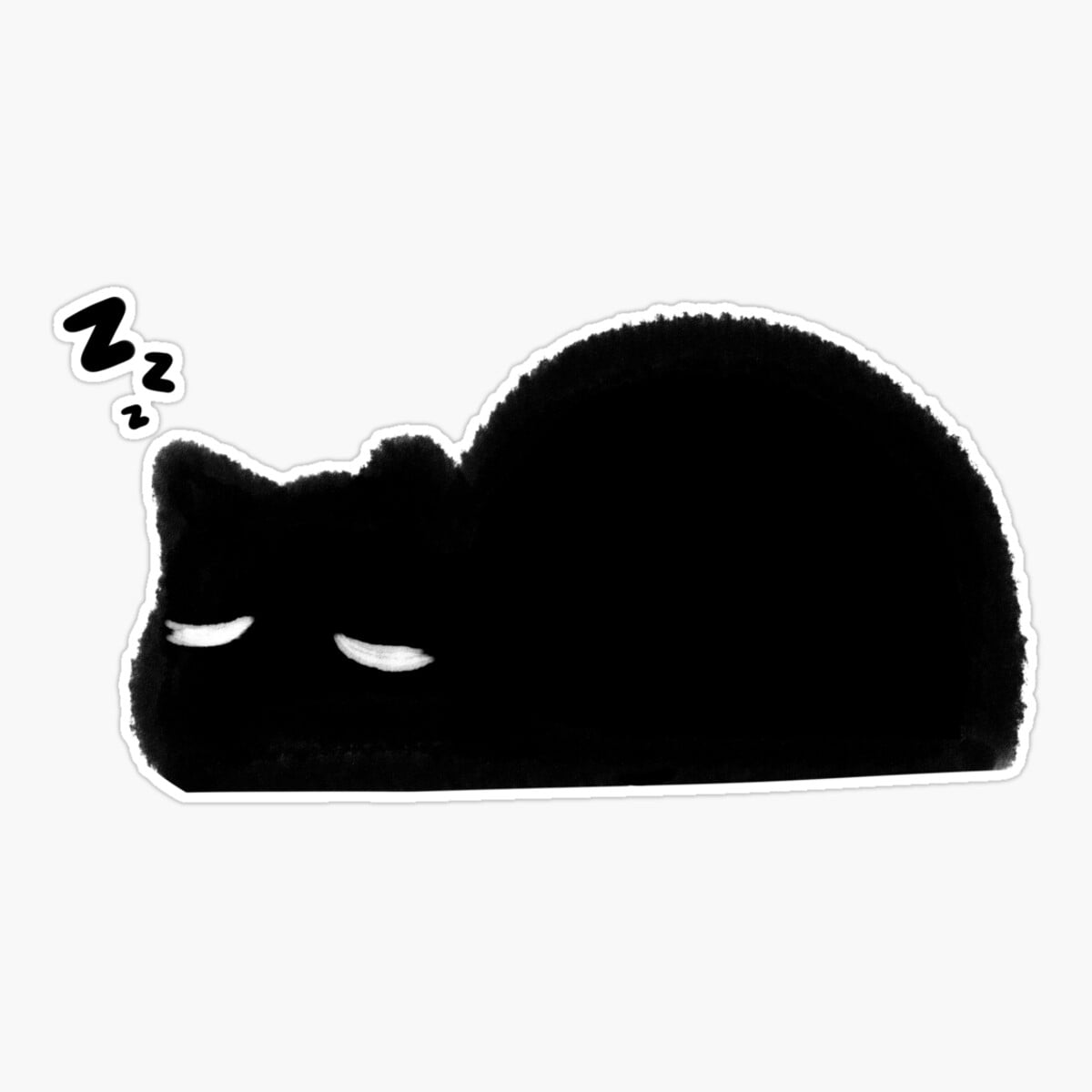 Maneki Sleeping Cat Sticker, Phone Decal Water Bottle Stickers Car ...