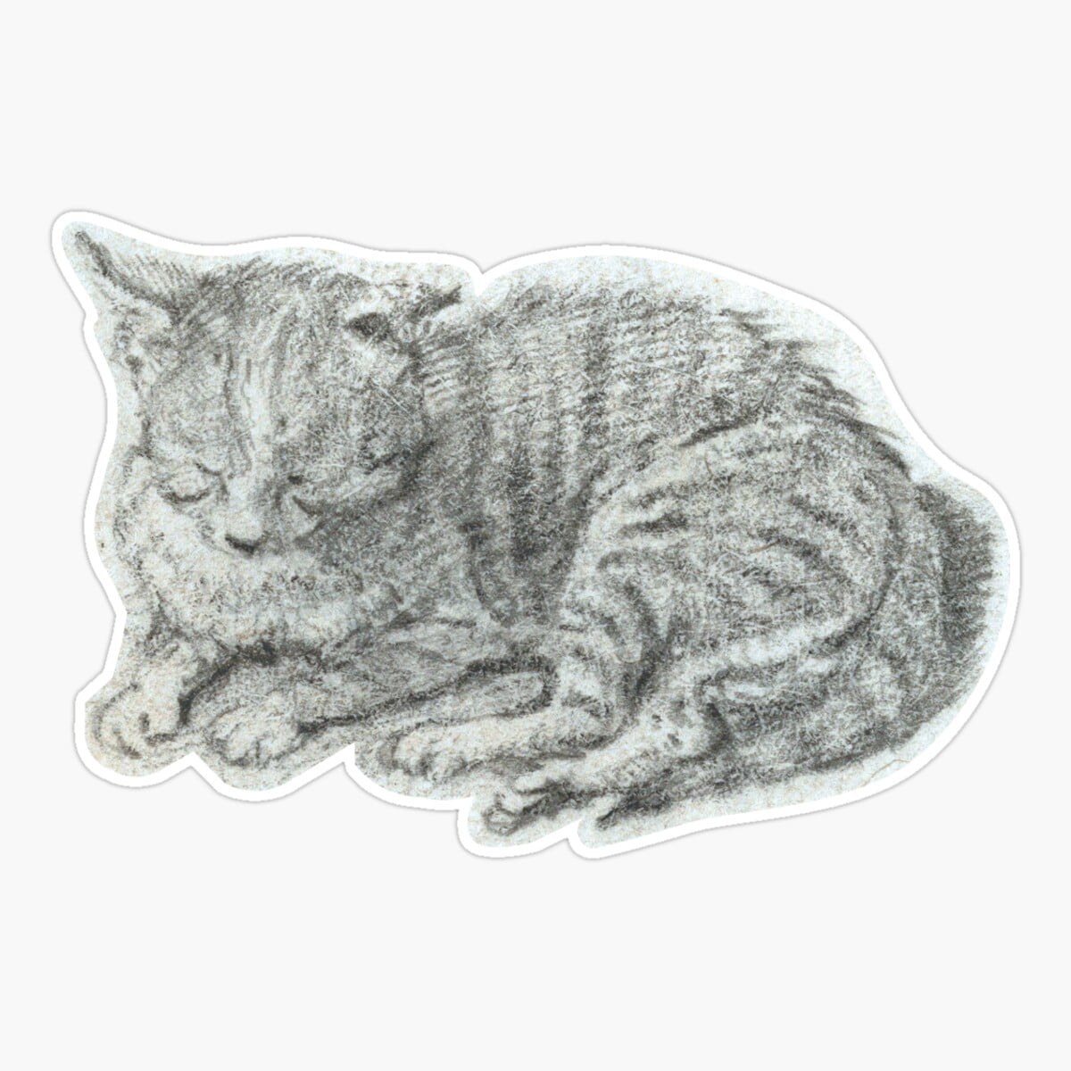 Maneki Sleeping Cat Sticker, Phone Decal Water Bottle Stickers Car ...