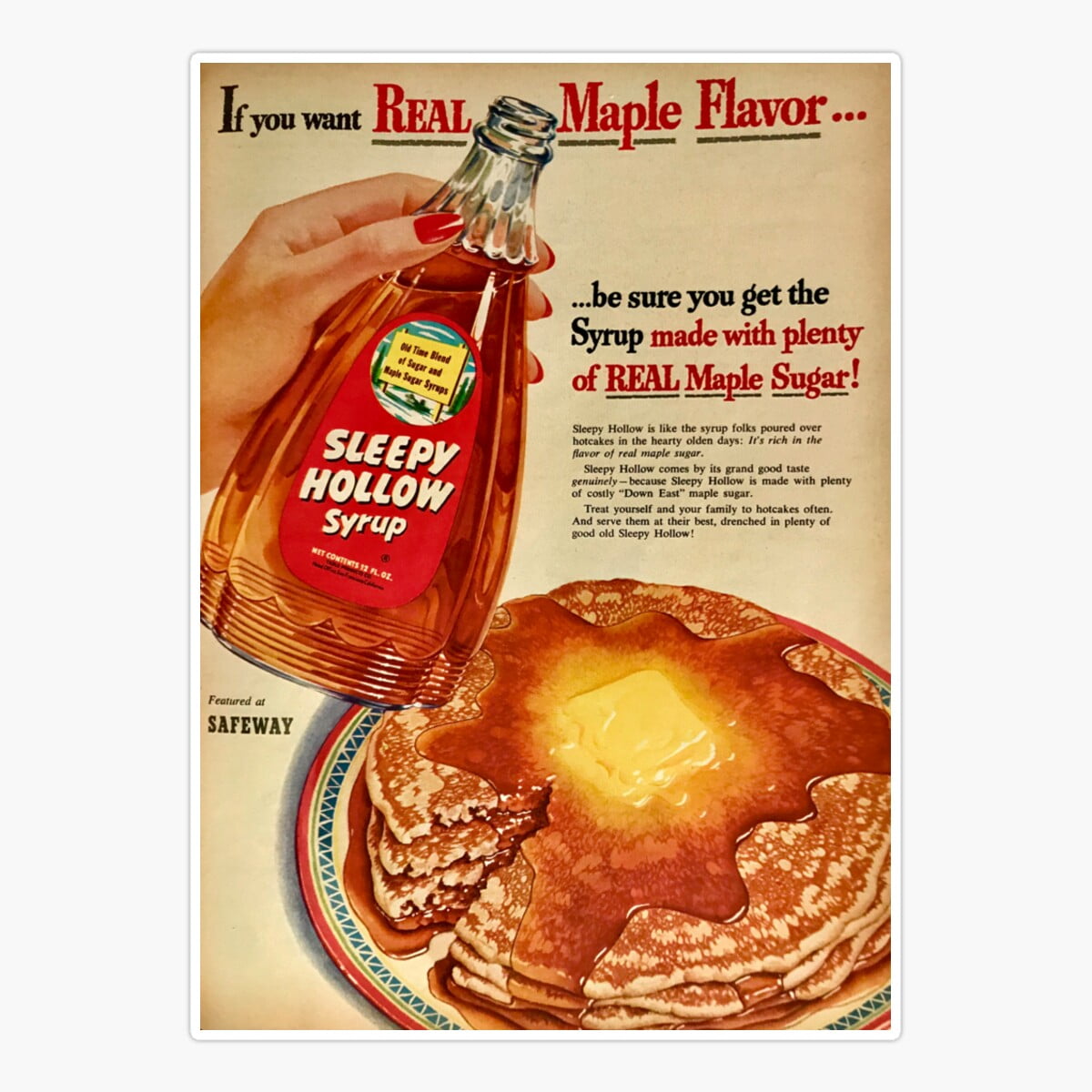 Maneki Sleepy Hollow Syrup Real Maple Lavor Sticker, Phone Decal Water ...