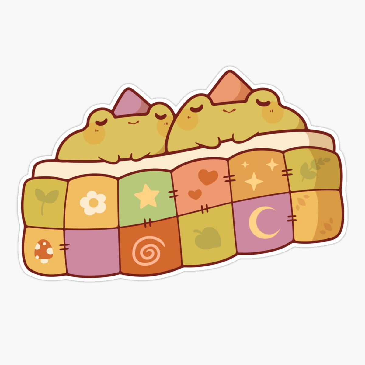 Maneki Sleepy Wizard Frogs Sticker, Phone Decal Water Bottle Stickers ...