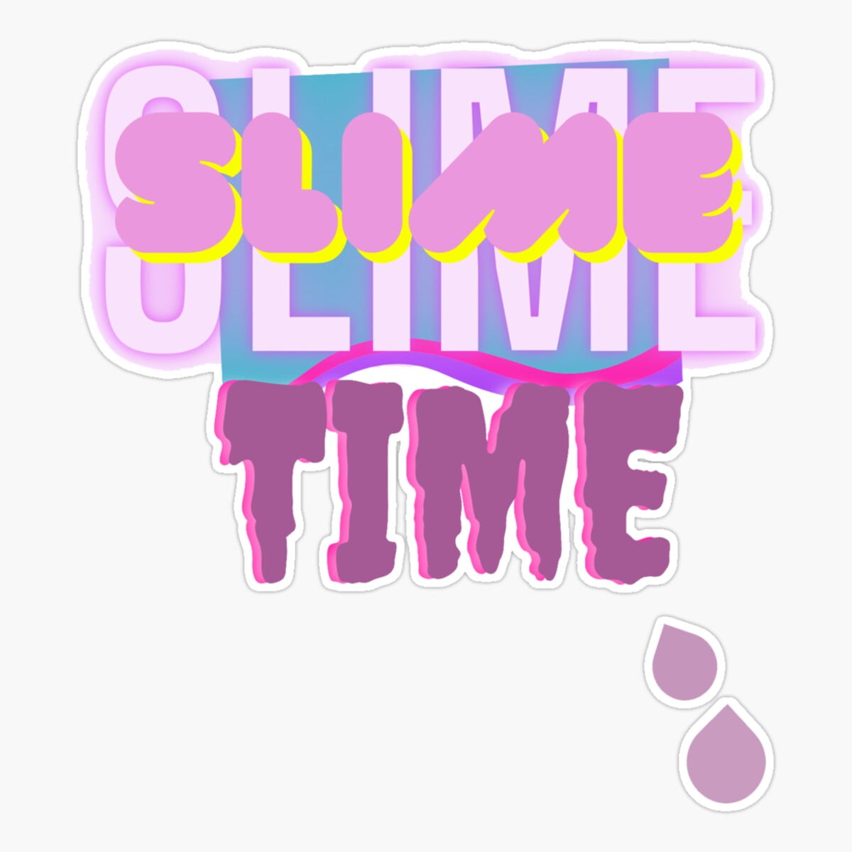 Maneki Slime Time Girly Lettering Sticker, Phone Decal Water Bottle ...