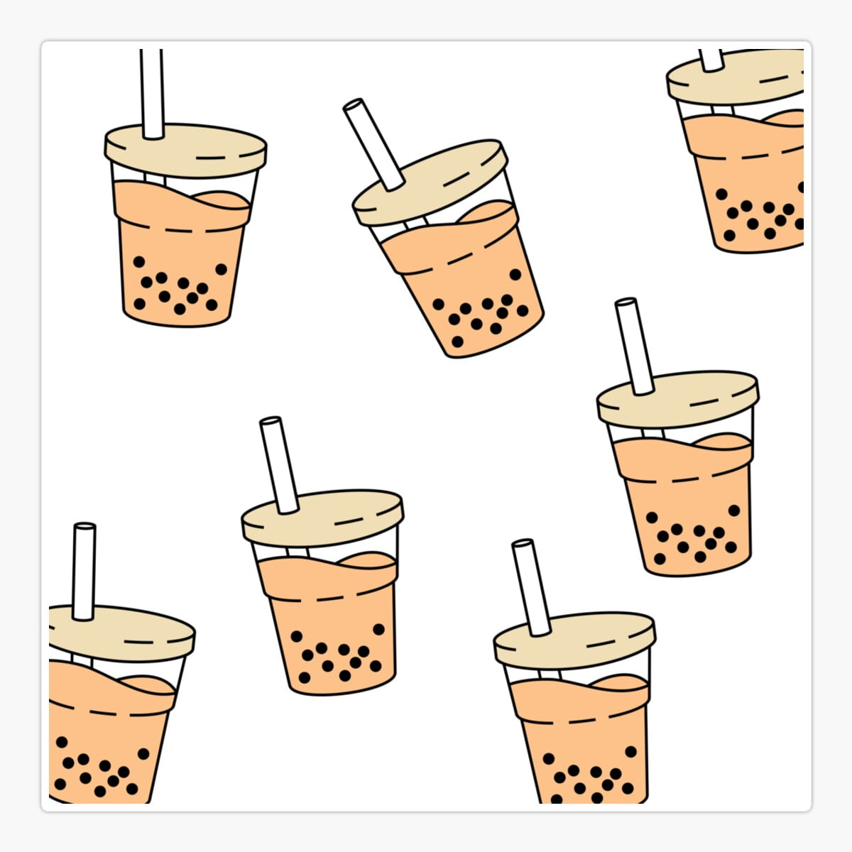 Maneki Small Boba Tea Er, Phone Decal Water Bottle Stickers Car Decals ...