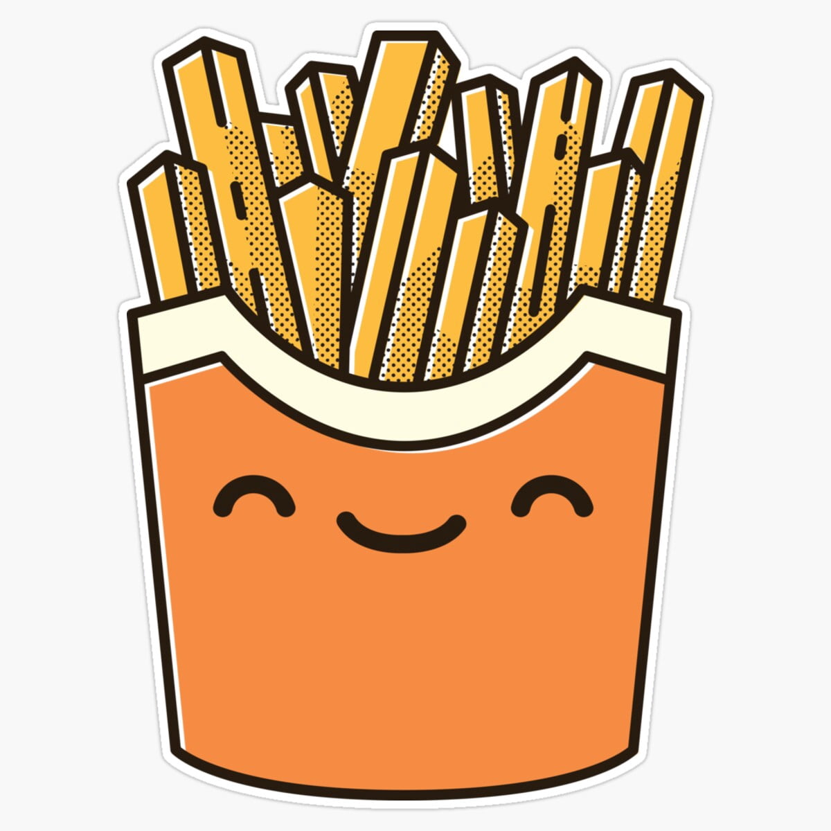 Maneki Smiley French Fries Er, Phone Decal Water Bottle Stickers Car ...