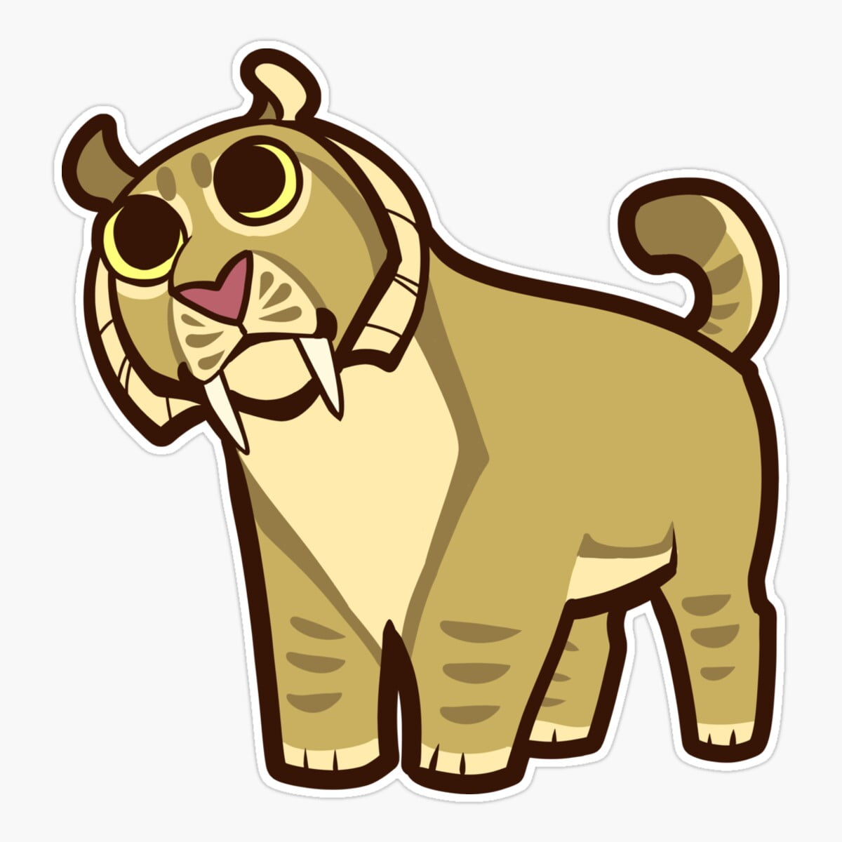 Maneki Smilodon Prrt Sticker, Phone Decal Water Bottle Stickers Car ...