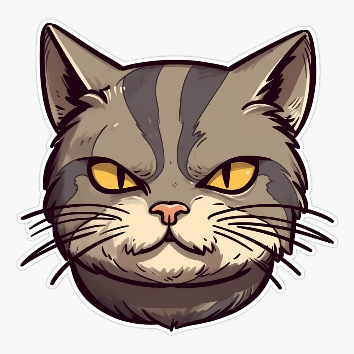 Maneki Smirking Cat Emoji Unny Devil Cat Sticker, Phone Decal Water Bottle Stickers Car Decals ...