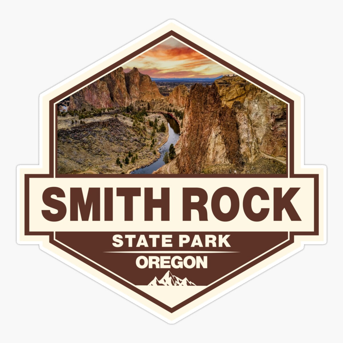 Maneki Smith Rock State Park Oregon Travel Art Badge Sticker, Phone ...