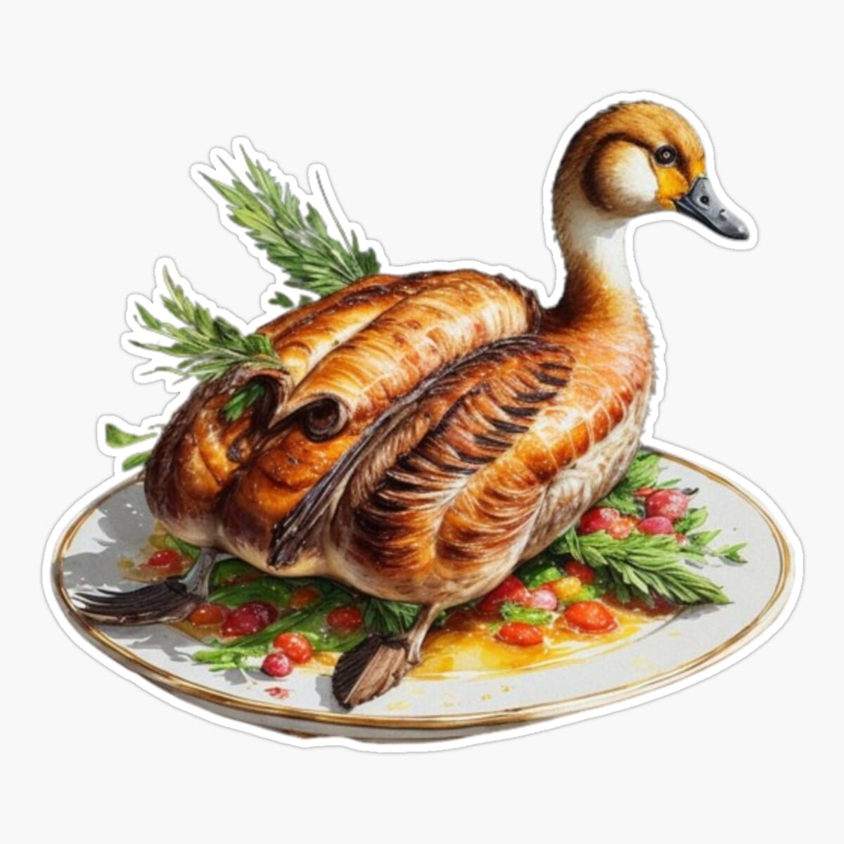 Maneki Smoked Duck Recipe Unny Duck With Ried Body On Plate.Duck Decoy ...