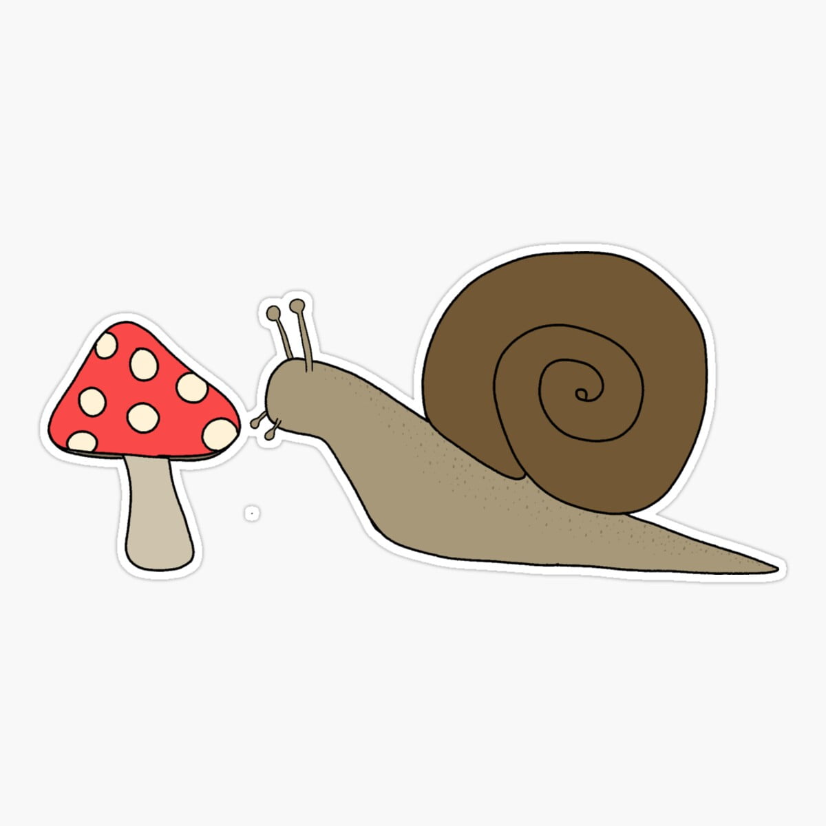 Maneki Snail & Mushroom Sticker, Phone Decal Water Bottle Stickers Car ...