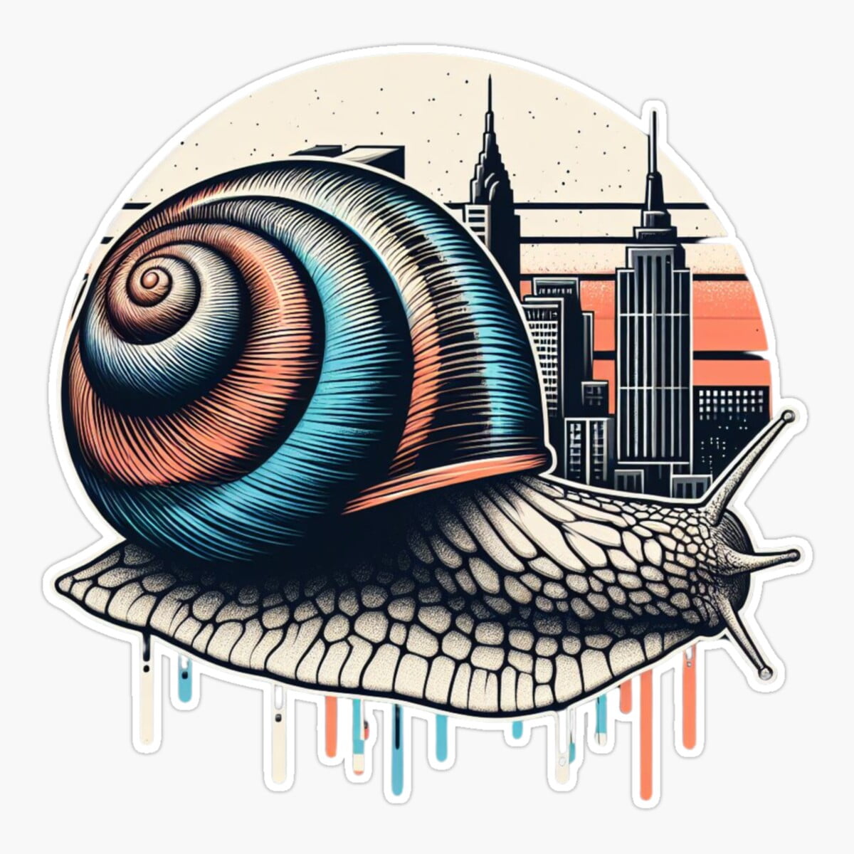 Maneki Snail Sideview In Streetwear Sticker, Phone Decal Water Bottle ...