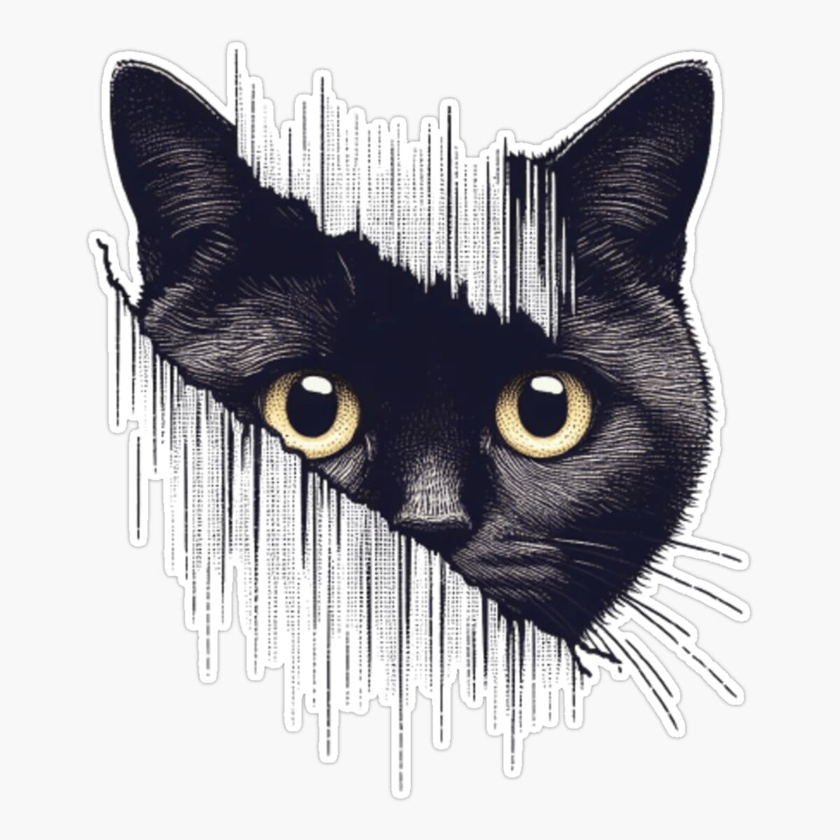 Maneki Sneaky Cat'S Glance: Whiskers In The Shadows Sticker, Phone ...