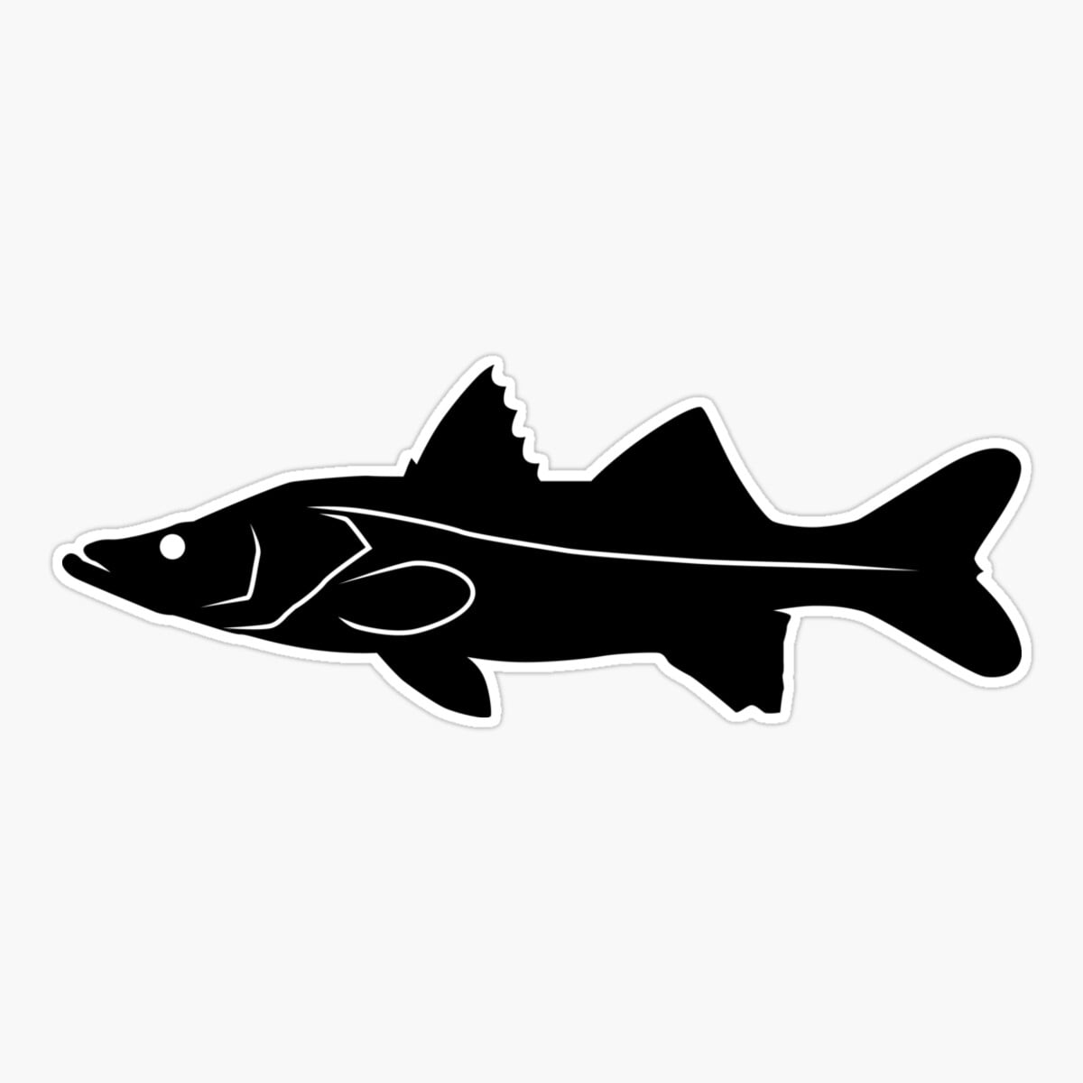 Maneki Snook Ish Silhouette (Black) Er, Phone Decal Water Bottle ...