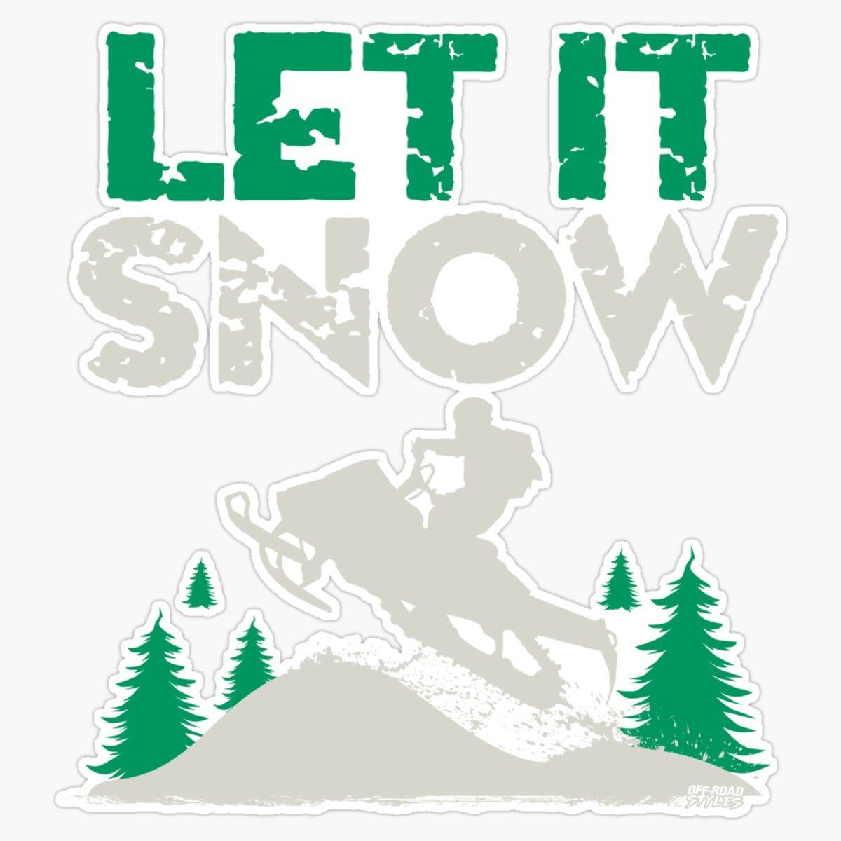 Maneki Snowmobile Let It Snow Er, Phone Decal Water Bottle Stickers Car ...