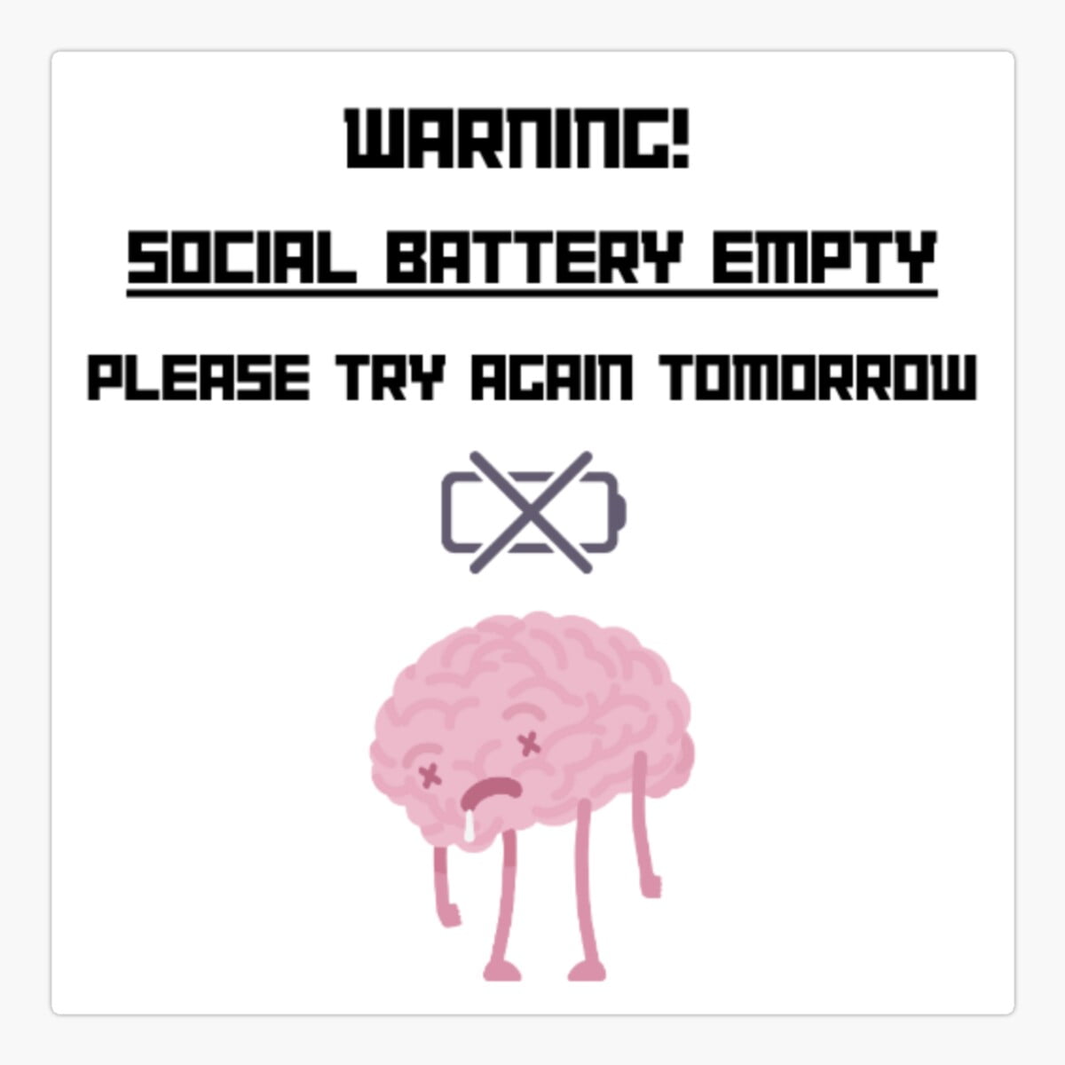 Maneki Social Battery Empty Er, Phone Decal Water Bottle Stickers Car ...