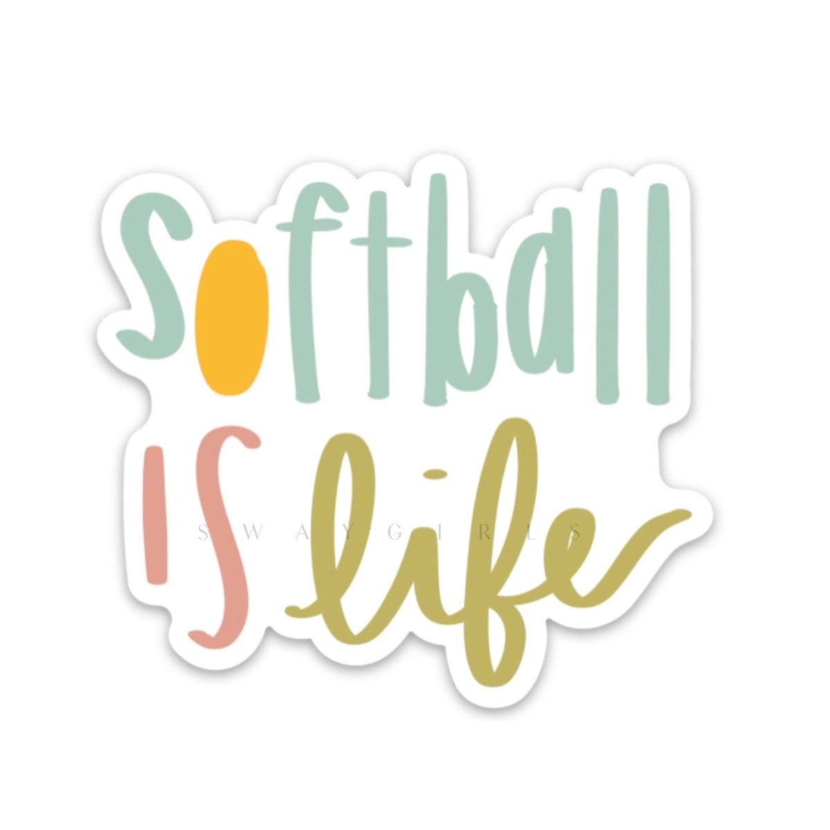 Maneki Softball Is Life Sticker Waterproof Vinyl Decals For A Laptop ...