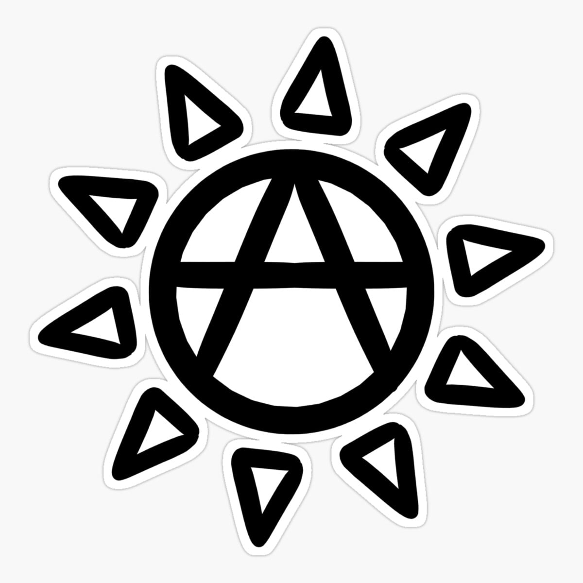 Maneki Solarpunk Anarchy Sun Sticker, Phone Decal Water Bottle Stickers ...