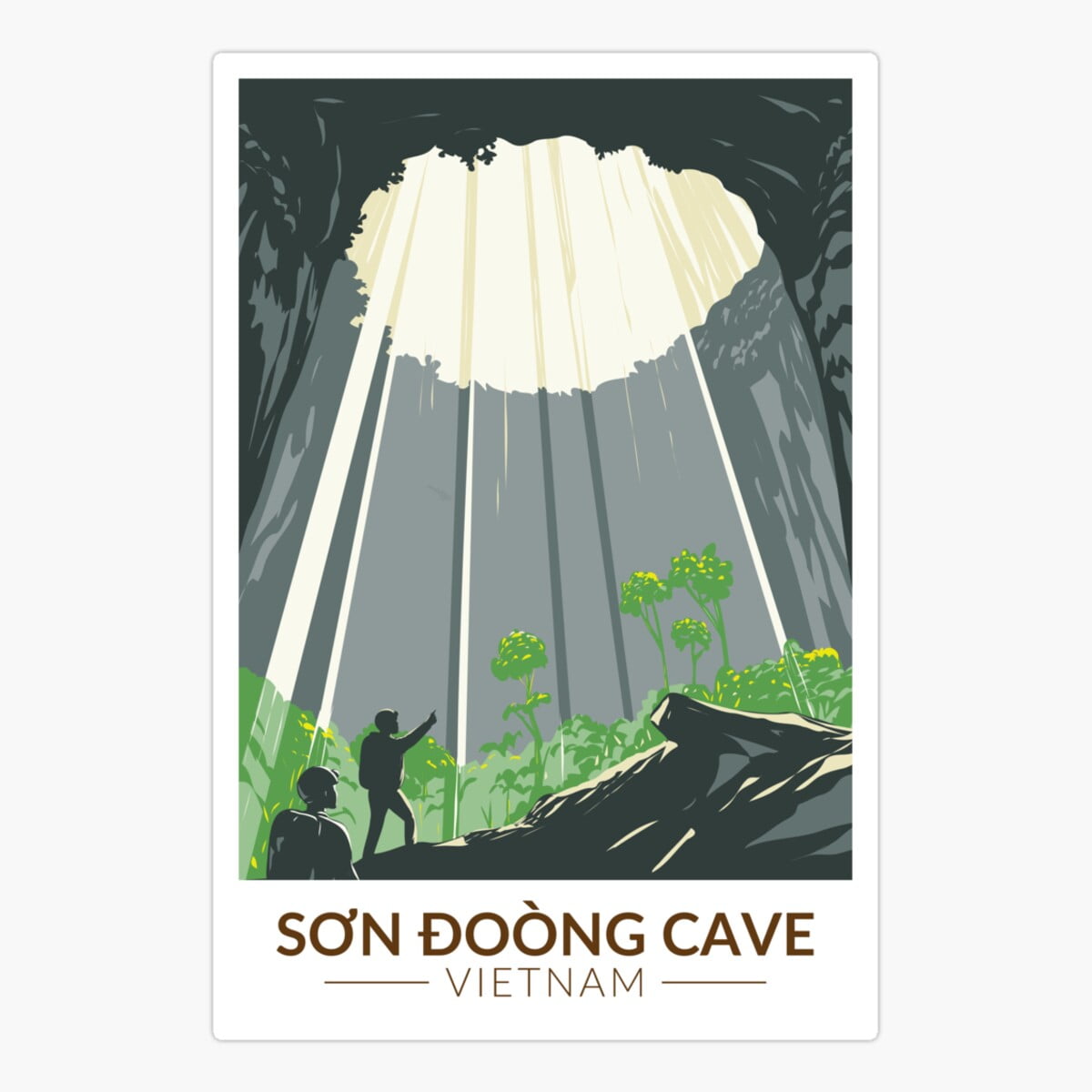 Maneki Son Doong Cave Vietnam Travel Art Vintage Sticker, Phone Decal ...