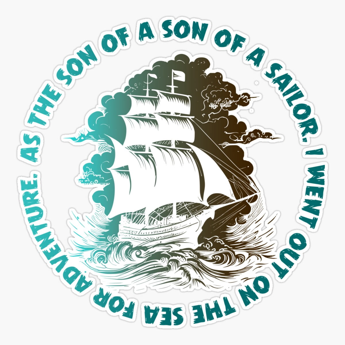Maneki Son Of A Son Of A Sailor Sticker, Phone Decal Water Bottle ...