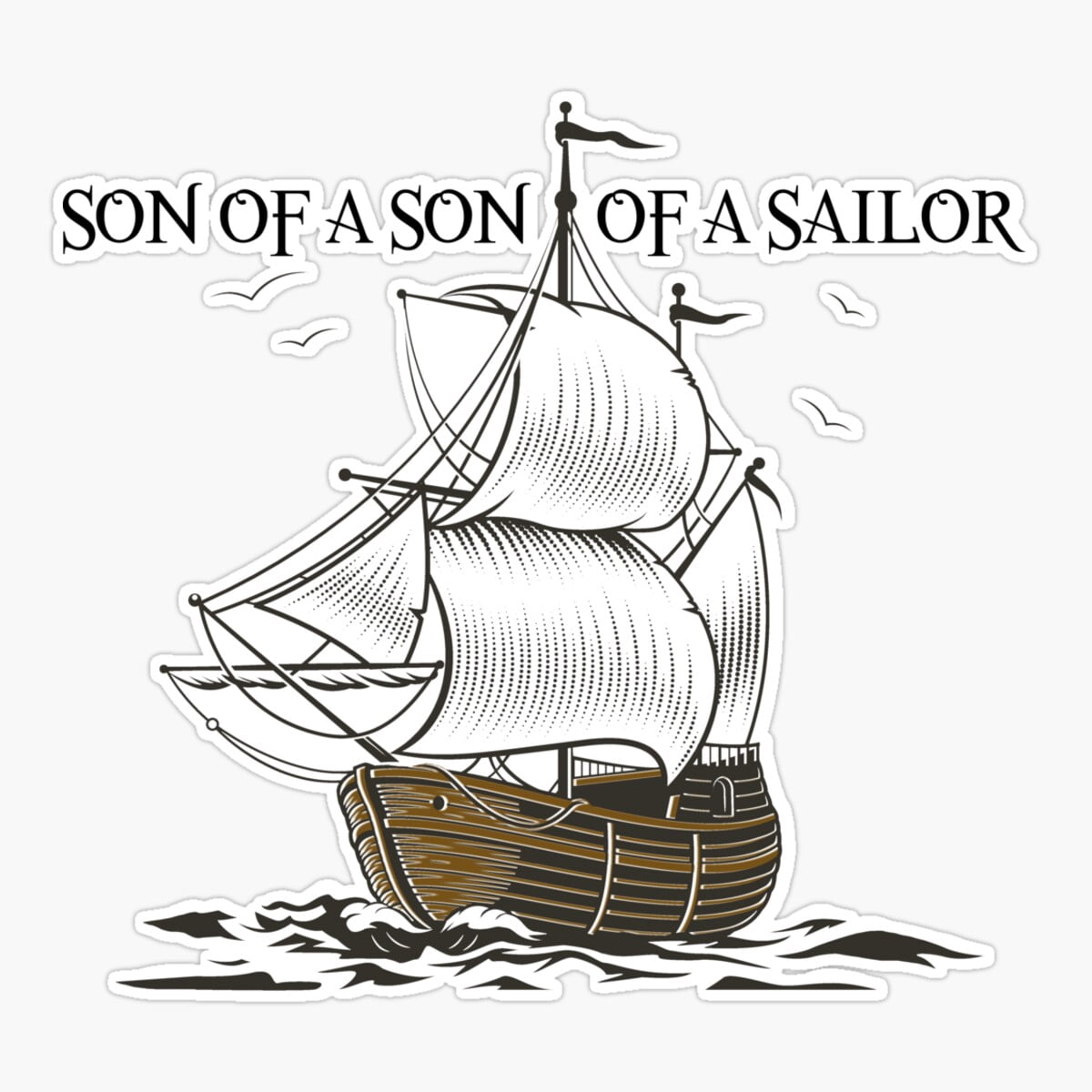 Maneki Son Of A Son Of A Sailor Sticker, Phone Decal Water Bottle ...