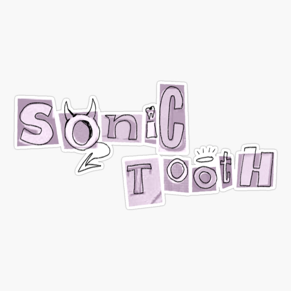 Maneki Sonic Tooth Band Logo Sticker, Phone Decal Water Bottle Stickers ...