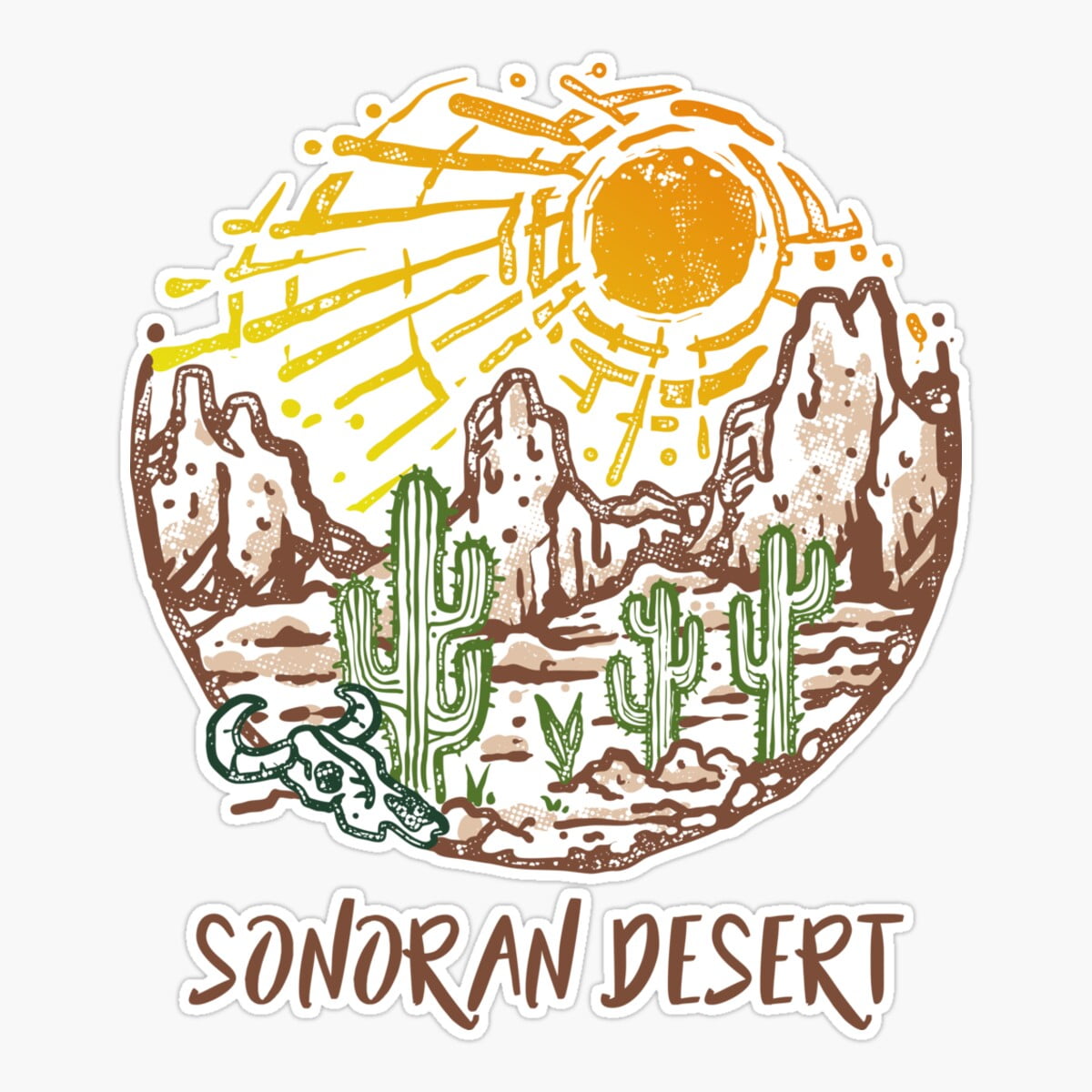 Maneki Sonoran Desert Sticker, Phone Decal Water Bottle Stickers Car ...