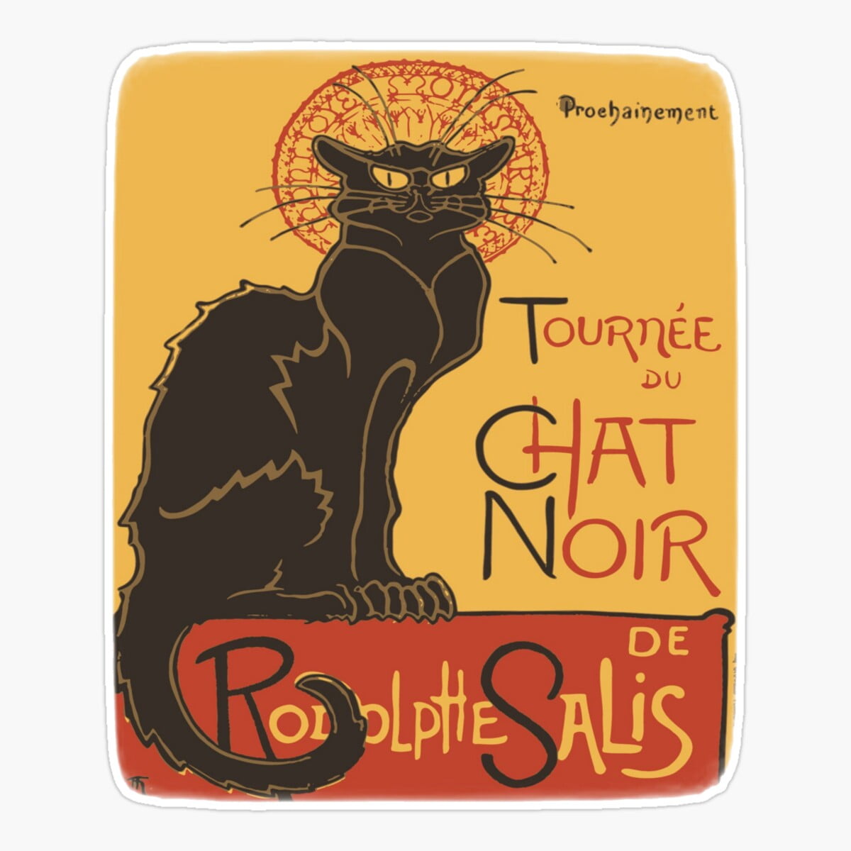 Maneki Soon, The Black Cat Tour By Rodolphe Salis Sticker, Phone Decal ...