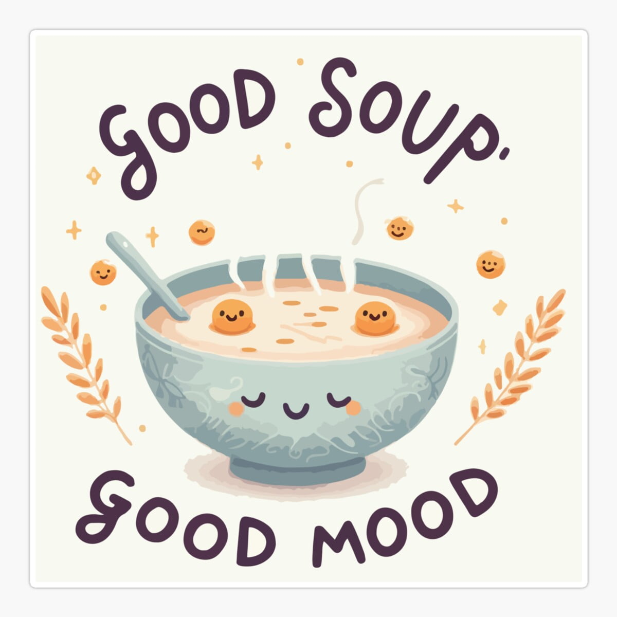 Maneki Soup -Good Soup Good Mood - Soup Season Sticker, Phone Decal ...