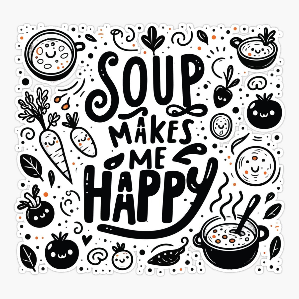 Maneki Soup -Soup Makes Me Happy - Soup Season Sticker, Phone Decal ...