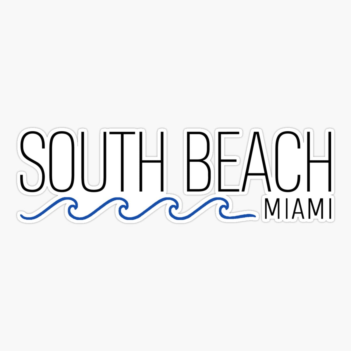 Maneki South Beach Miami Sticker, Phone Decal Water Bottle Stickers Car ...