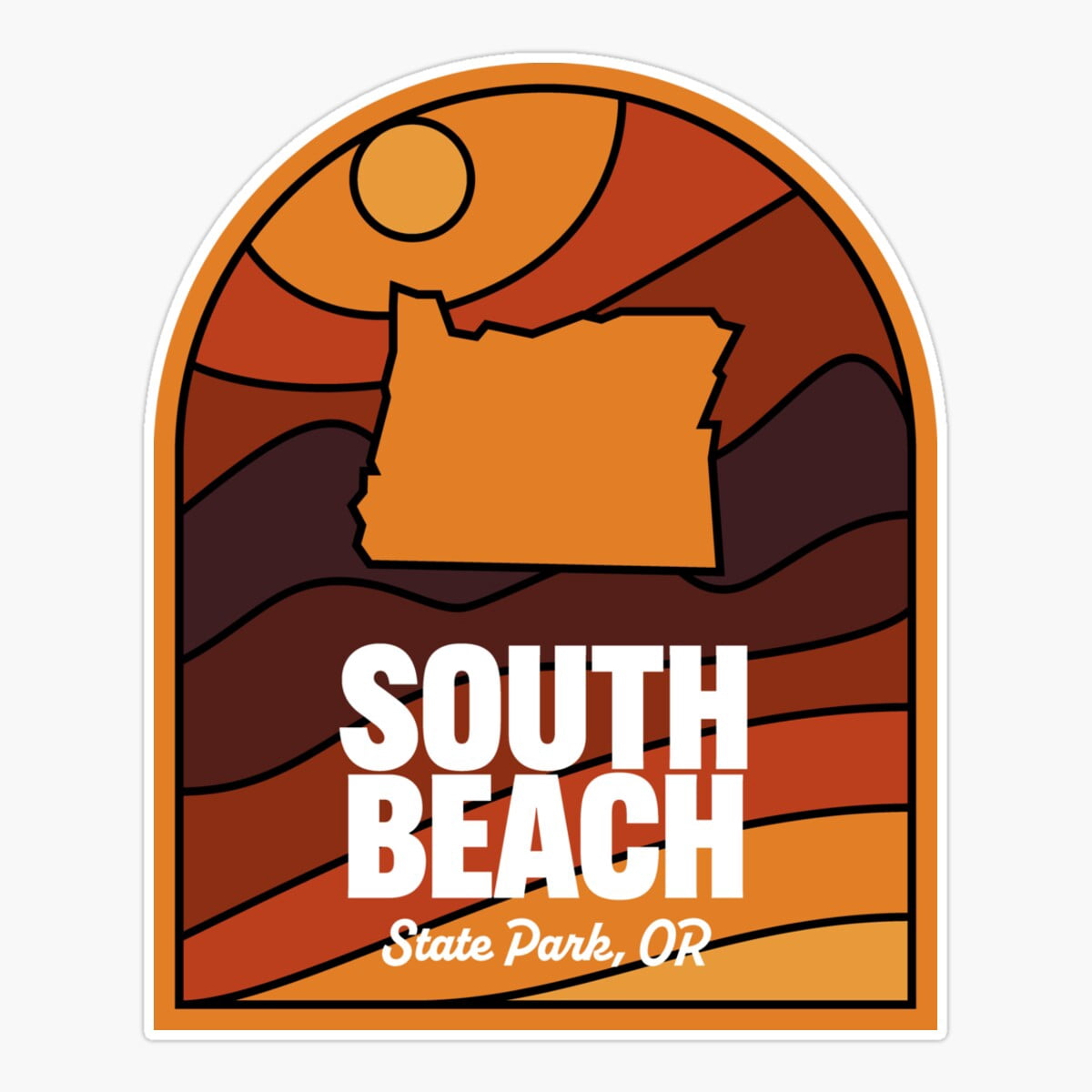 Maneki South Beach State Park Oregon Sticker, Phone Decal Water Bottle ...