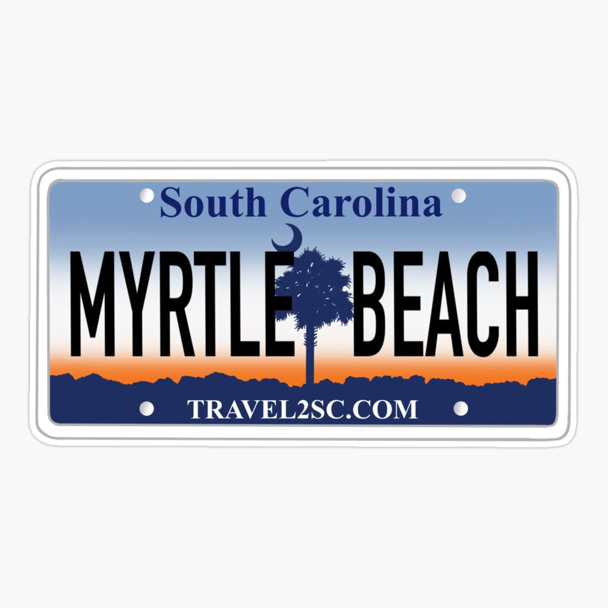 Maneki South Carolina Myrtle Beach License Plate Sticker, Phone Decal ...