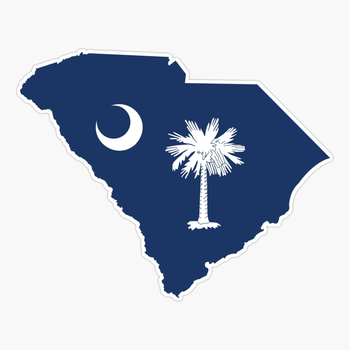 Maneki South Carolina State Outline With Flag Sticker, Phone Decal ...