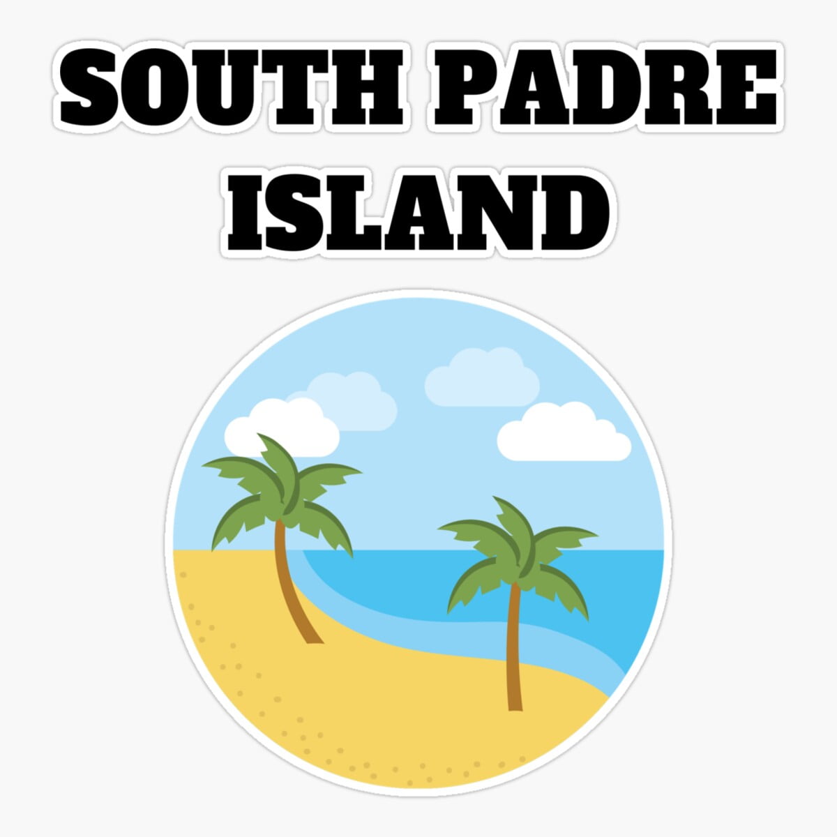 Maneki South Padre Island Texas Coast Sticker, Phone Decal Water Bottle ...