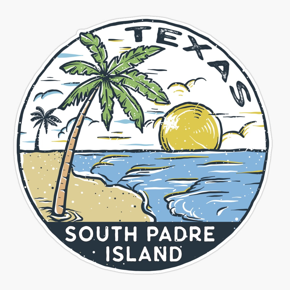 Maneki South Padre Island Texas Vintage Sticker, Phone Decal Water ...
