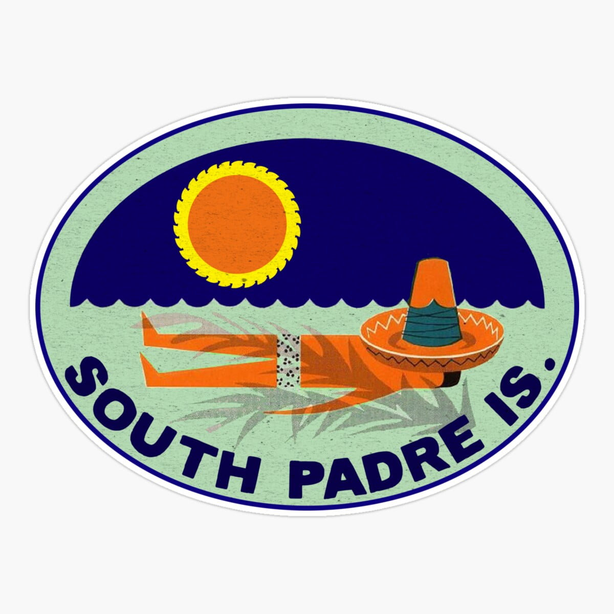 Maneki South Padre Island Texas Vintage Style Beach Travel Sticker ...