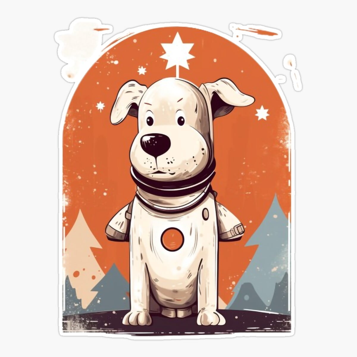 Maneki Space Dog Sticker, Phone Decal Water Bottle Stickers Car Decals ...