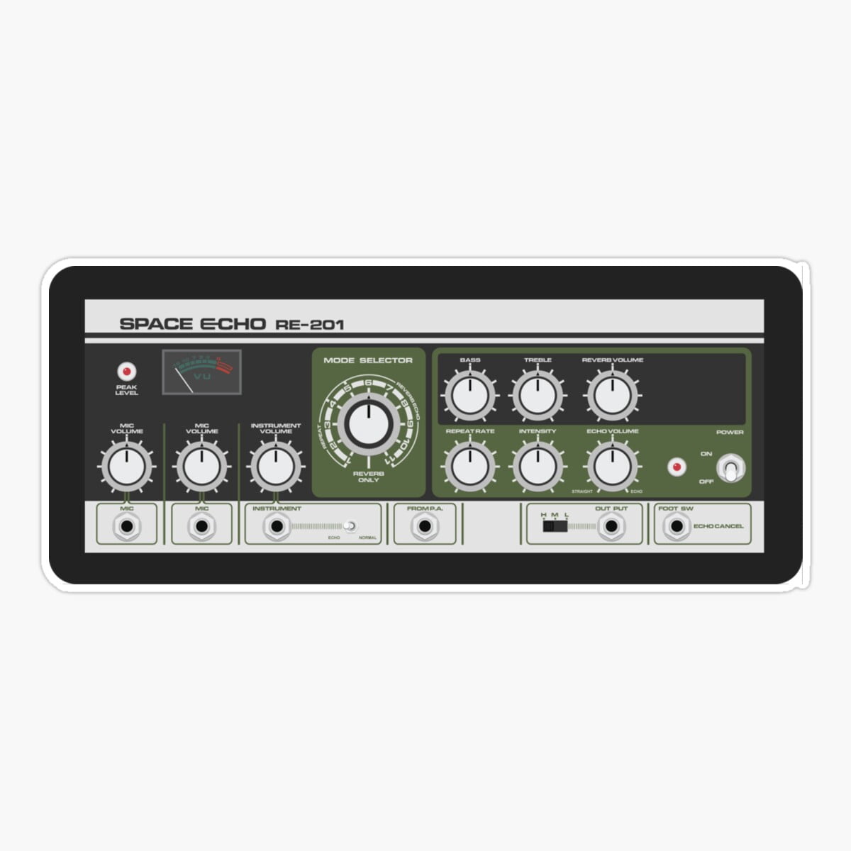 Maneki Space Echo Re-201 - Vintage Sound Design Sticker, Phone Decal ...