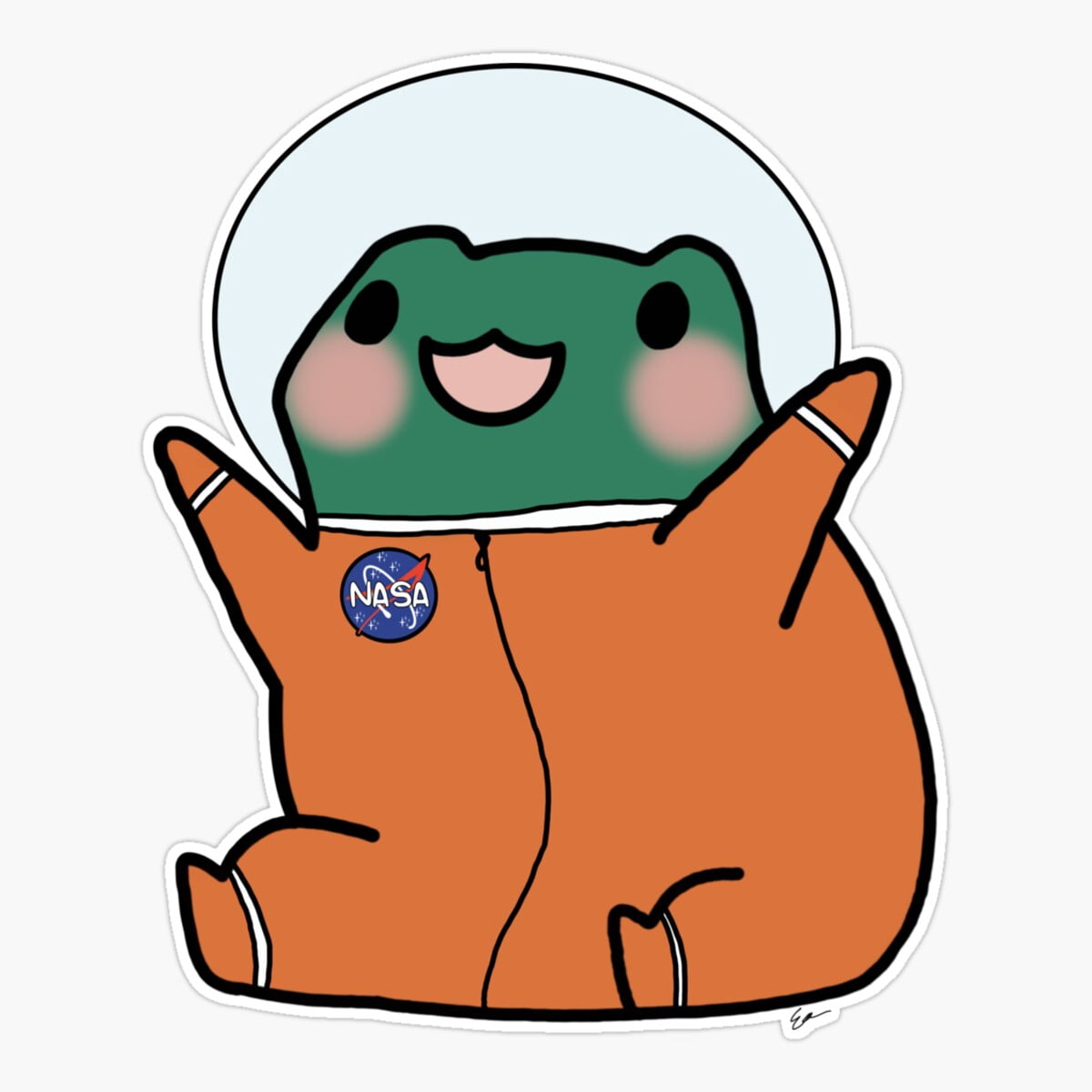 Maneki Space Frog Sticker, Phone Decal Water Bottle Stickers Car Decals ...