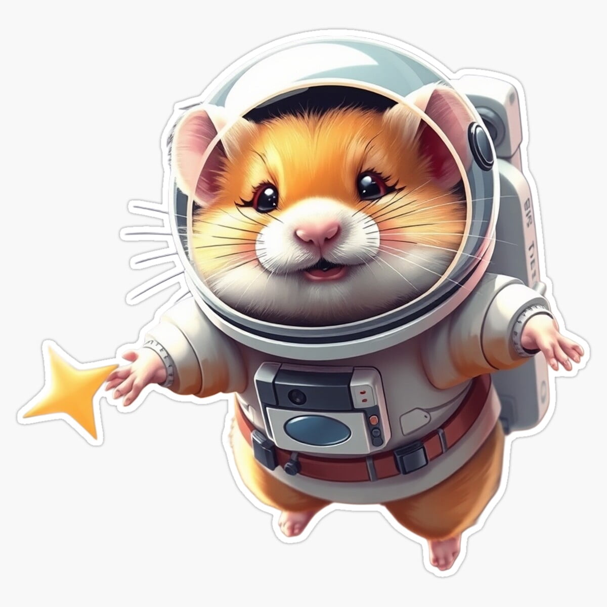 Maneki Space Hamster #1 Er, Phone Decal Water Bottle Stickers Car ...