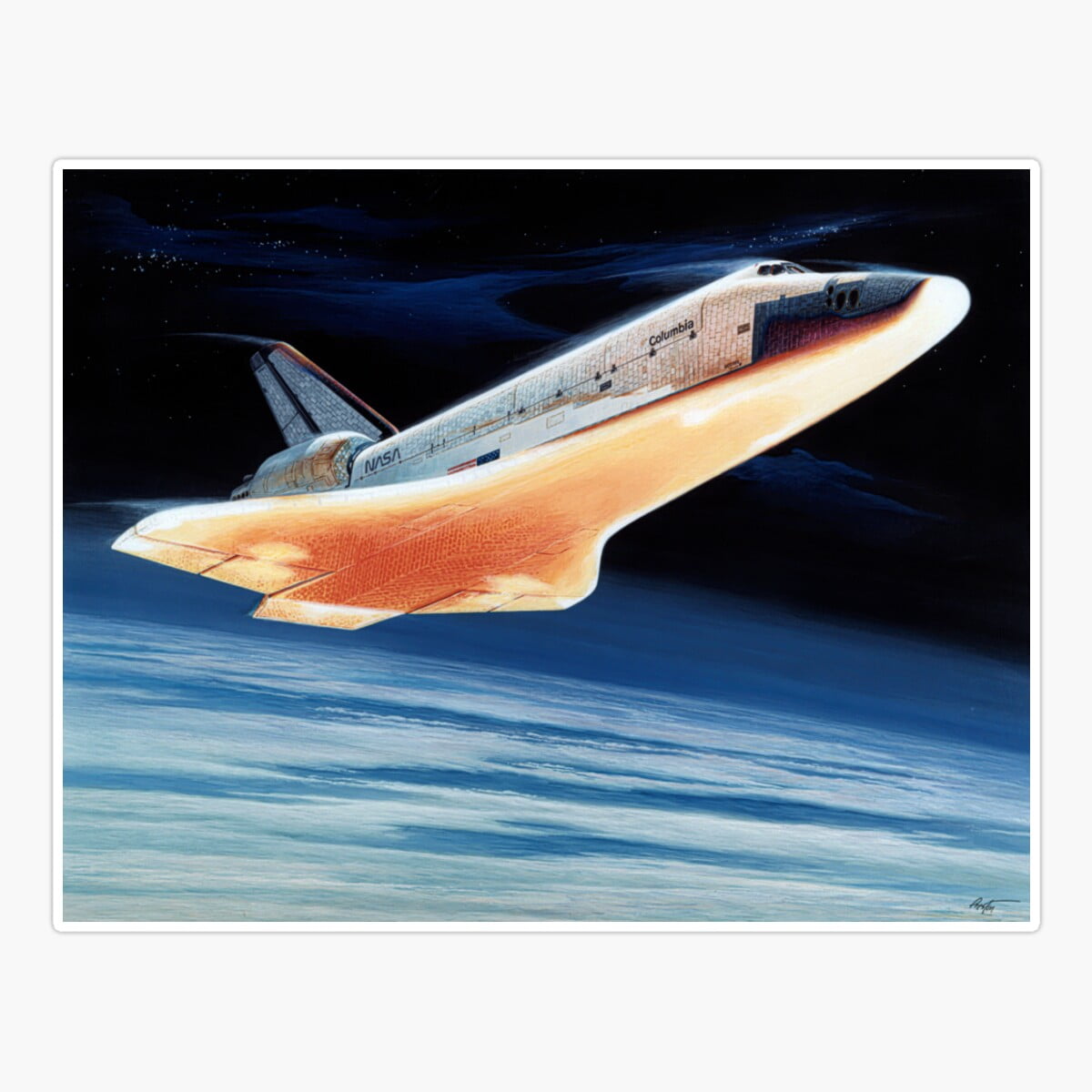 Maneki Space Shuttle Re-Entry - Concept Art Sticker, Phone Decal Water ...