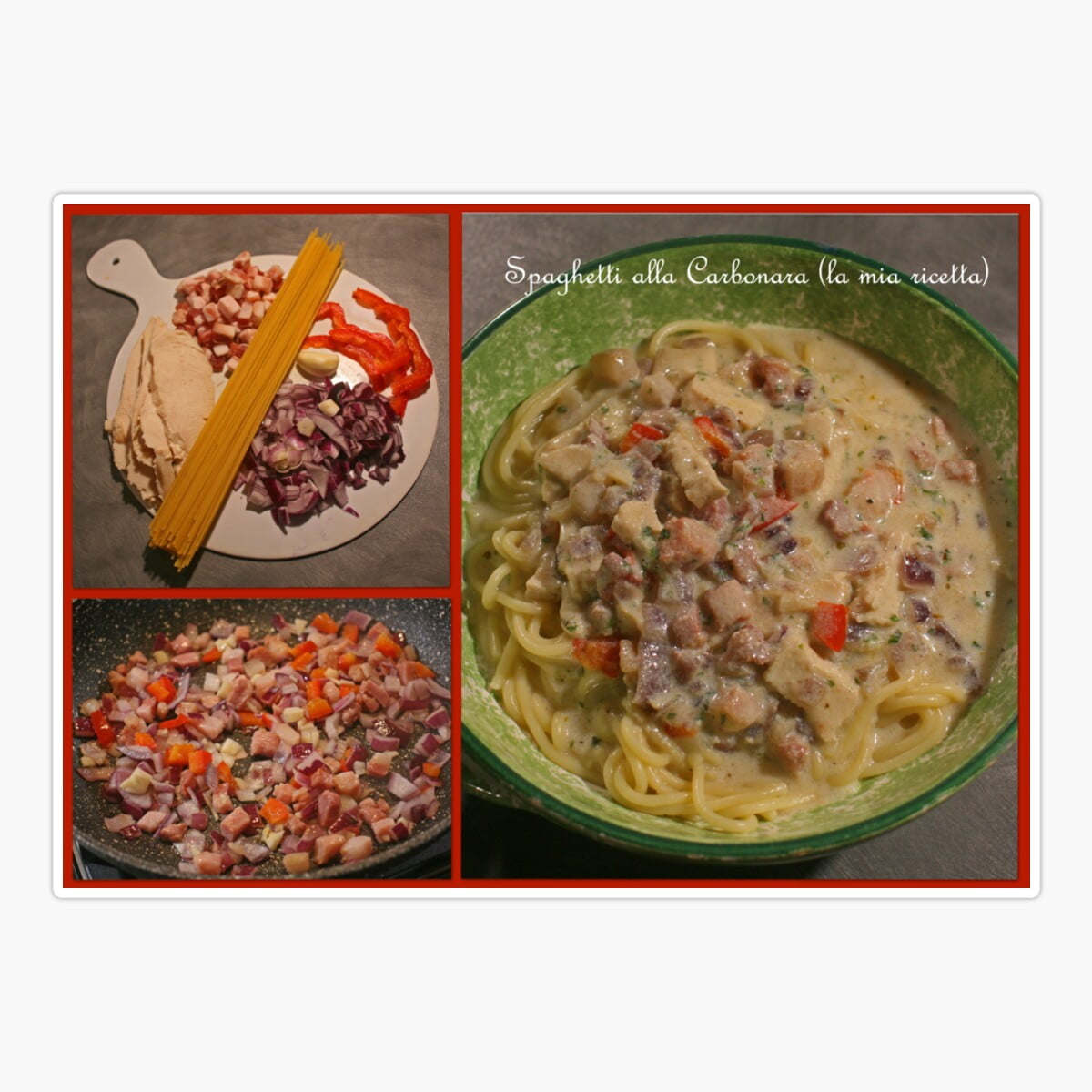 Maneki Spaghetti Alla Carbonara (La Mia Ricetta) Sticker, Phone Decal ...