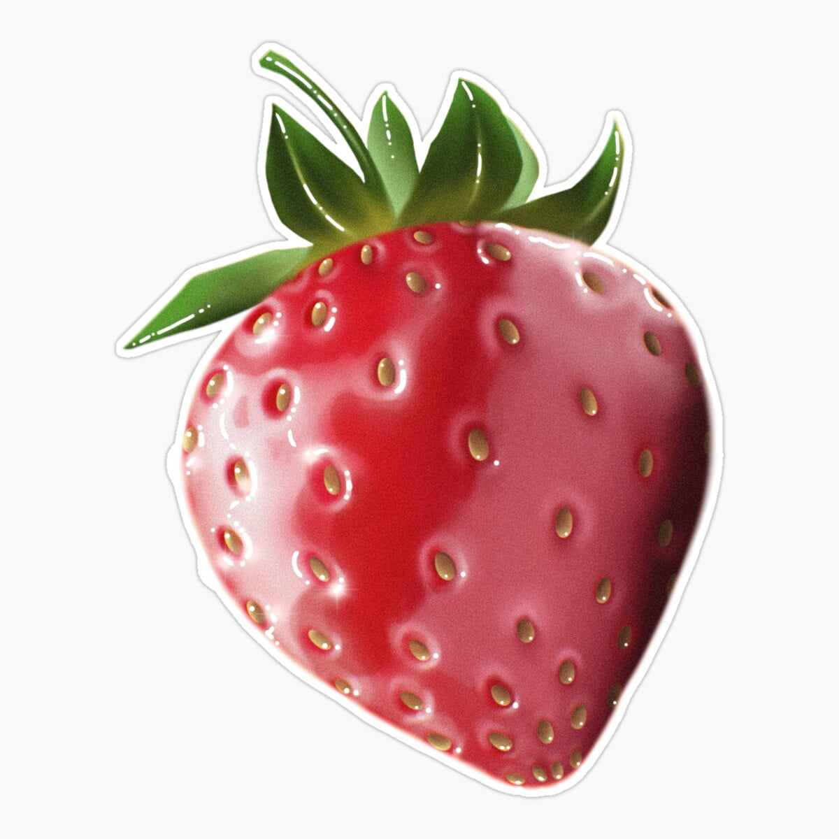 Maneki Sparkling Red Strawberry Sticker, Phone Decal Water Bottle ...