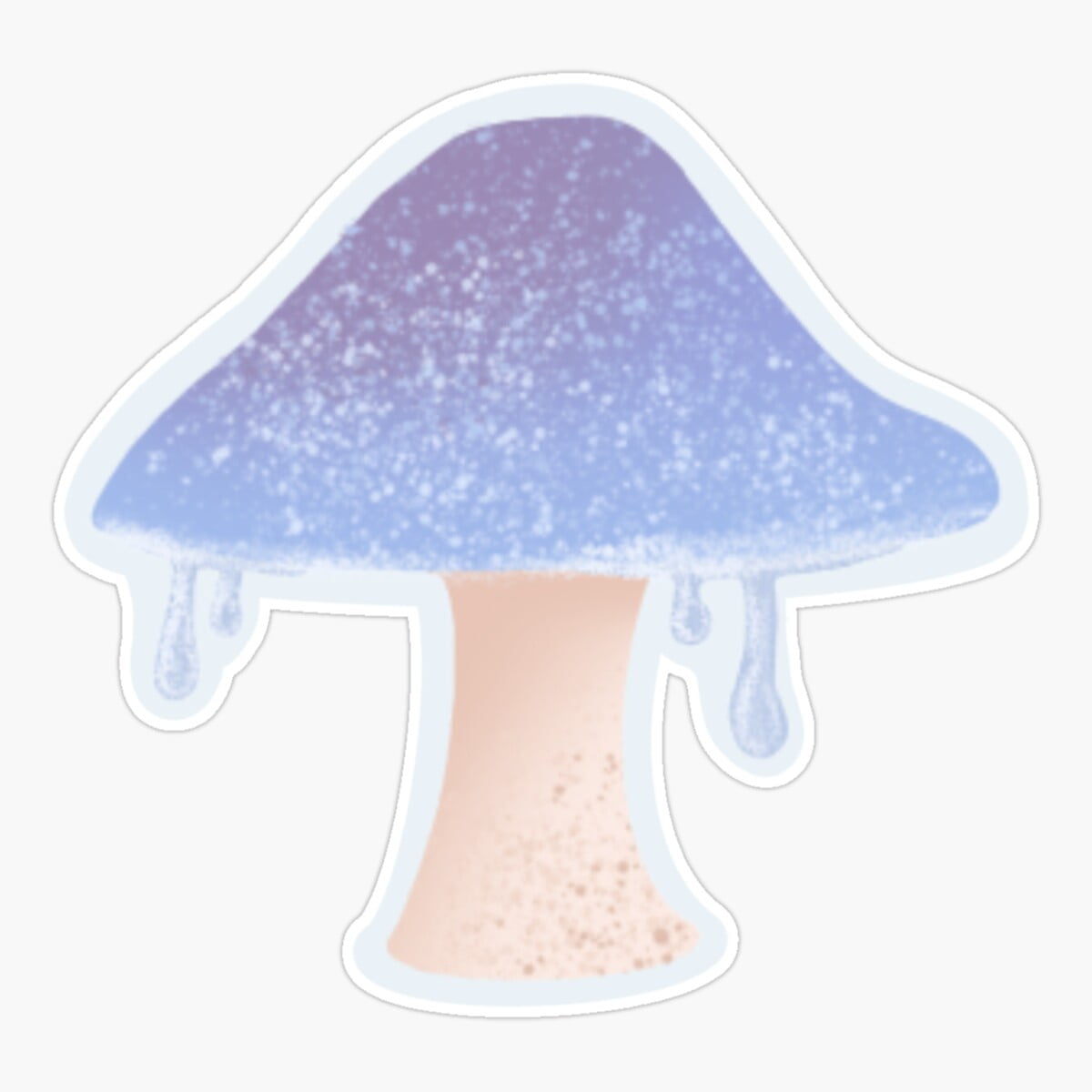 Maneki Sparkly Blue Mushroom Sticker, Phone Decal Water Bottle Stickers ...