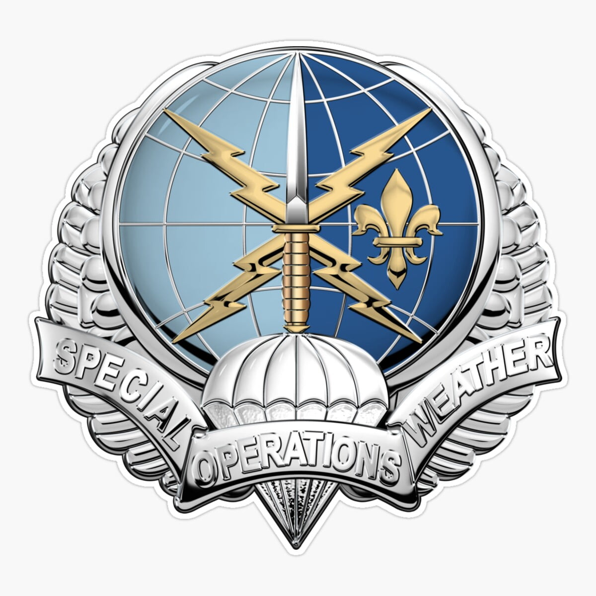 Maneki Special Operations Weather Team - Sowt Badge Over Blue Velvet Er ...