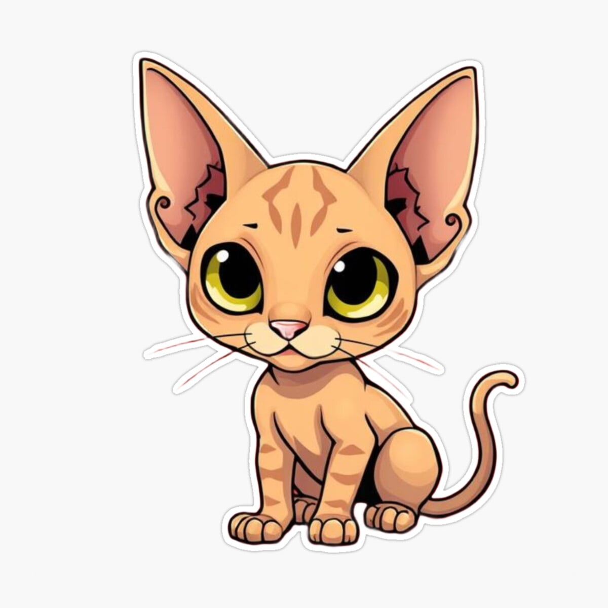 Maneki Sphinx Cat Chibi Sticker, Phone Decal Water Bottle Stickers Car ...