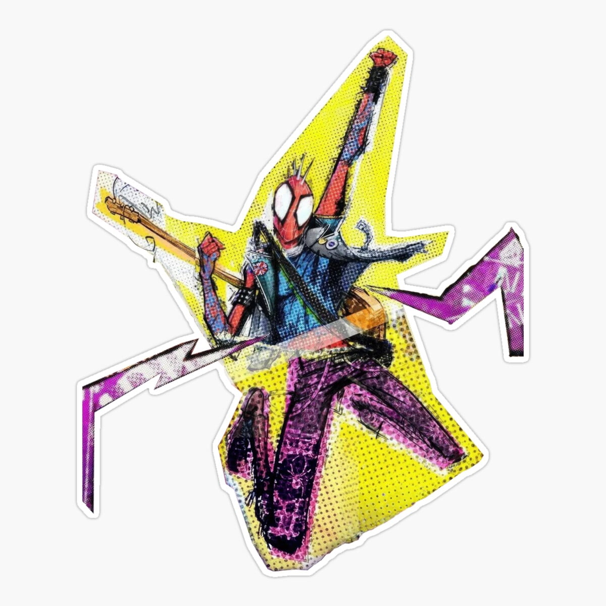 Maneki Spider Punk Spider Verse Sticker, Phone Decal Water Bottle ...