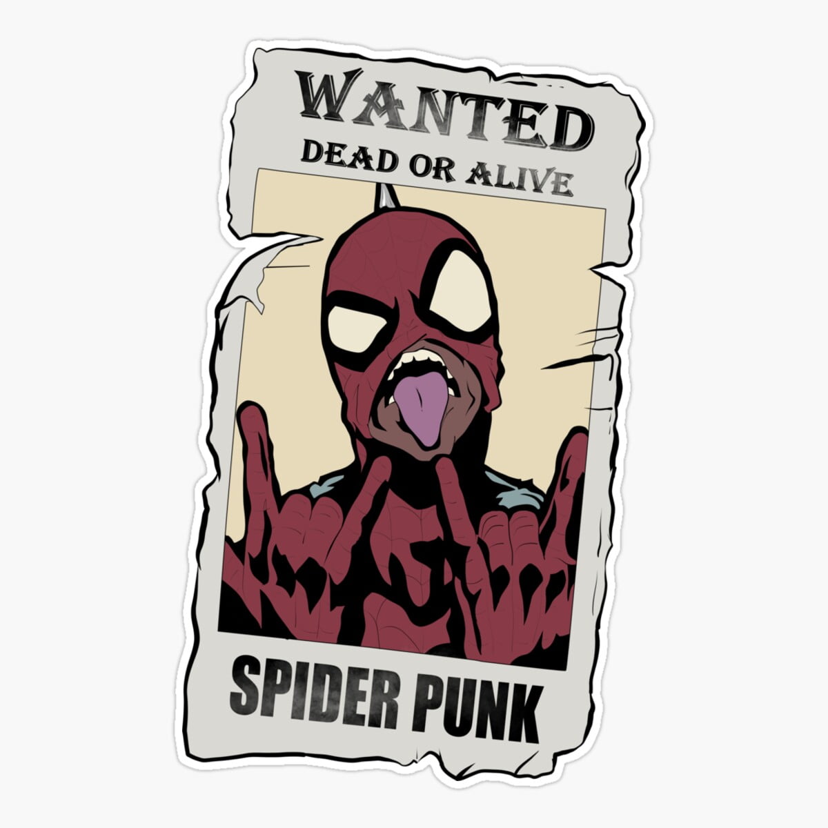 Maneki Spider Punk Sticker, Phone Decal Water Bottle Stickers Car ...