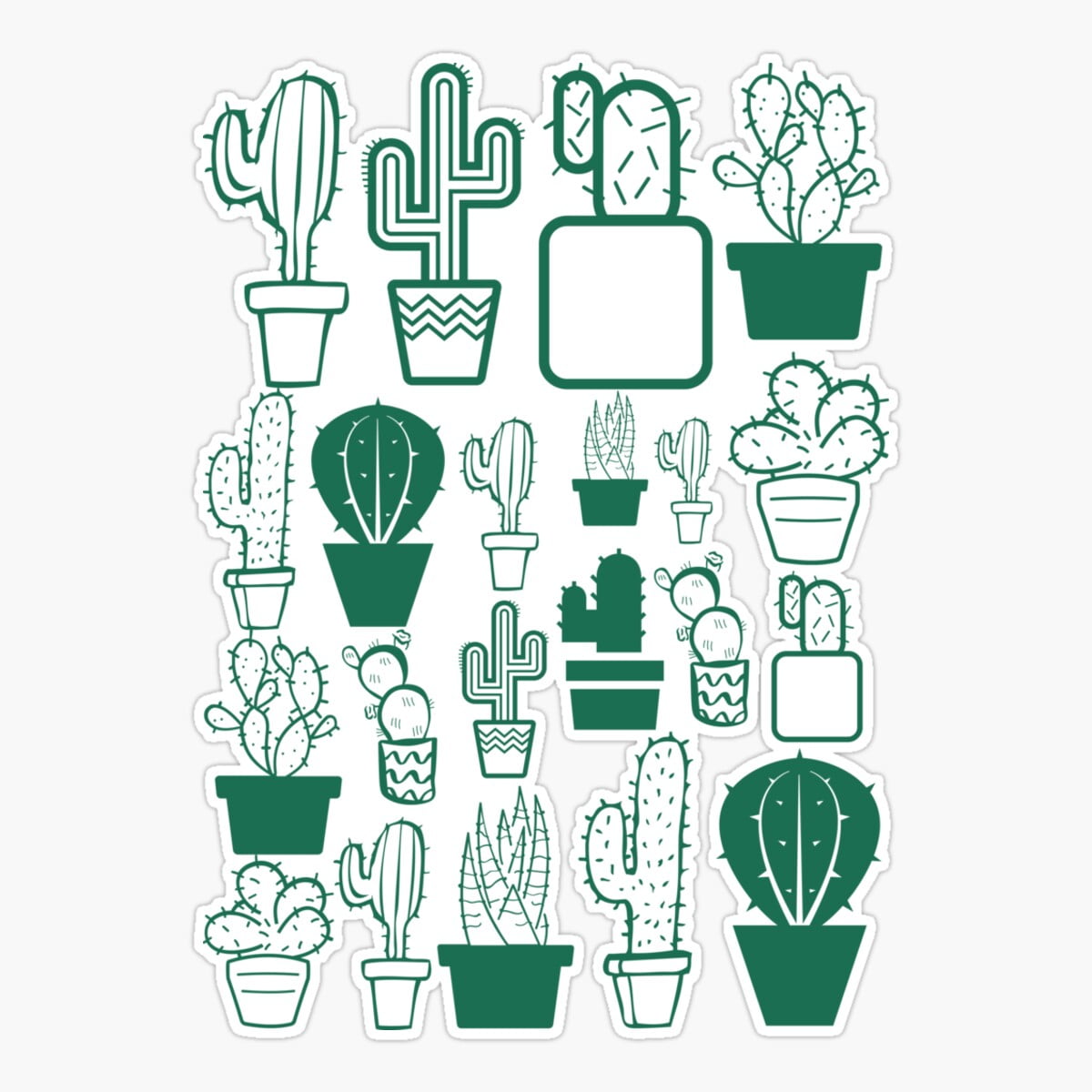 Maneki Spikey Cactus Sticker, Phone Decal Water Bottle Stickers Car ...